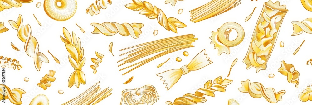 Pasta drawing logo, noodles sketched icon, macaroni doodle painting ...