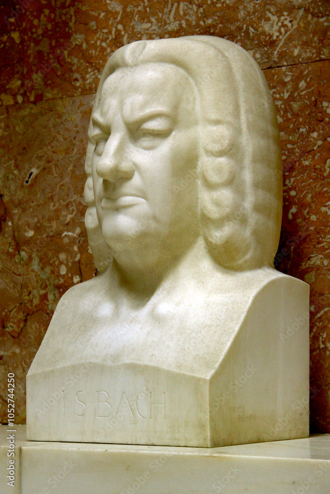 Donaustauf, Germany – October 26, 2024: Bust of a German composer ...