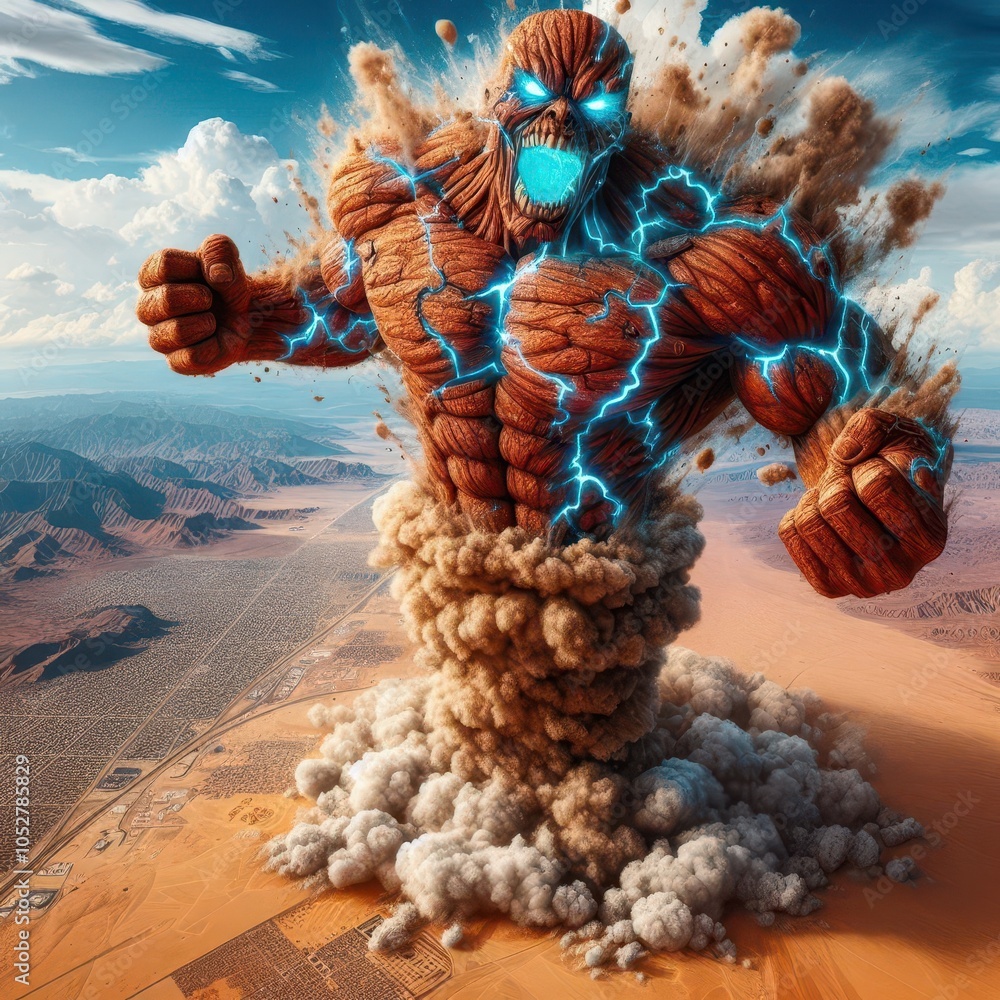 Ai generated illustration of a human flying monster in the form of a ...