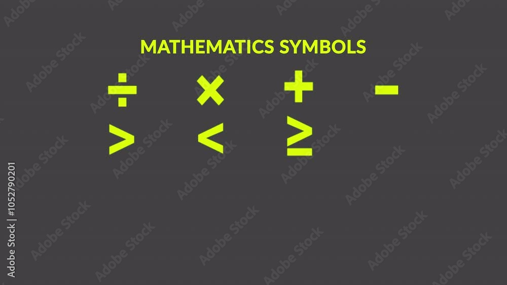 Minimalist math symbols, abstract mathematics symbols animation ...