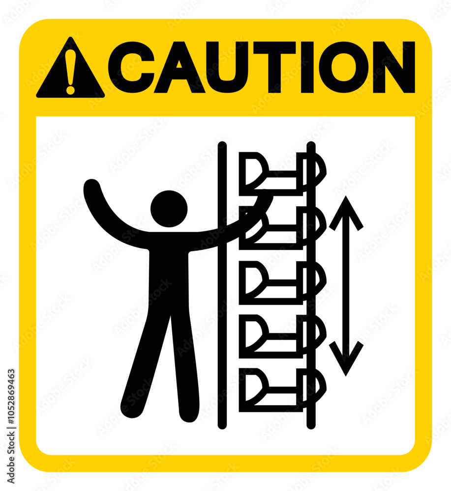 Caution Exposed Buckets and Moving Parts Symbol Sign, Vector ...