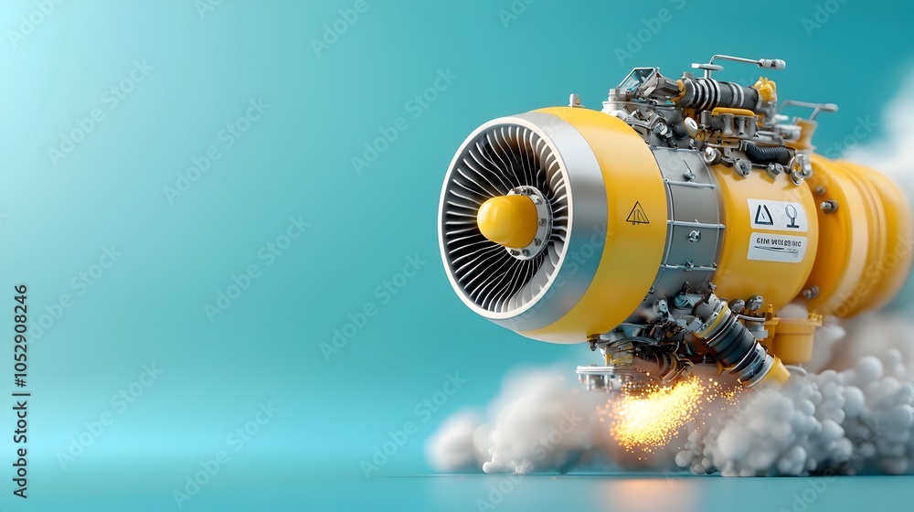 3D of a clean combustion engine showcasing sustainability indicators ...
