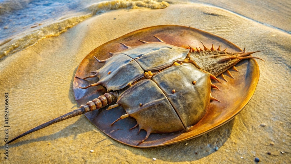 Ancient fossil of a horseshoe crab found in marine sediment, horseshoe ...