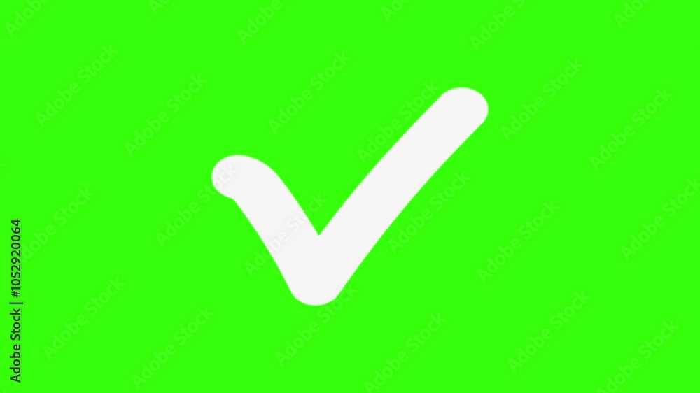 Animated Tick Icon Set on Green Screen, Green checkmark animation. Yes tick. Correct check mark ...
