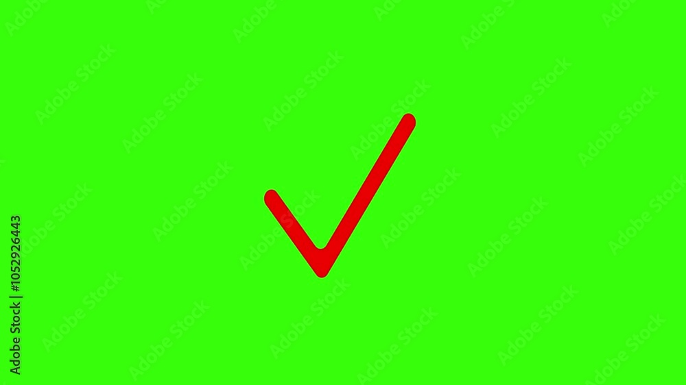 Tick mark drawing represents correct symbol, approved tick mark icon animation Green Screen ...