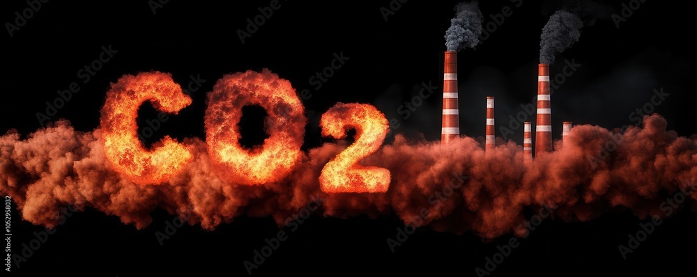 Dense clouds of CO2 emissions from a power plant, CO2 emissions ...