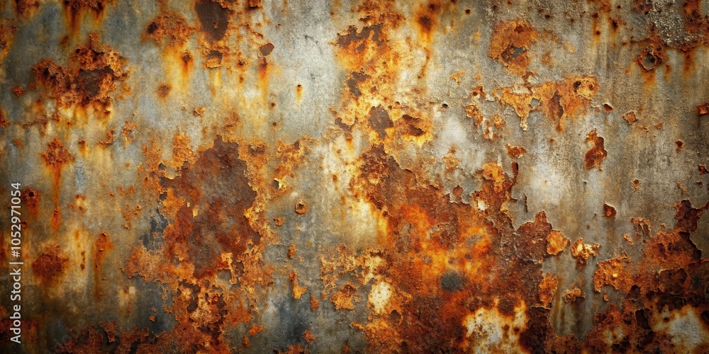 Abstract Rusty Metal Texture with Flakes of Oxidized Iron and Patches ...