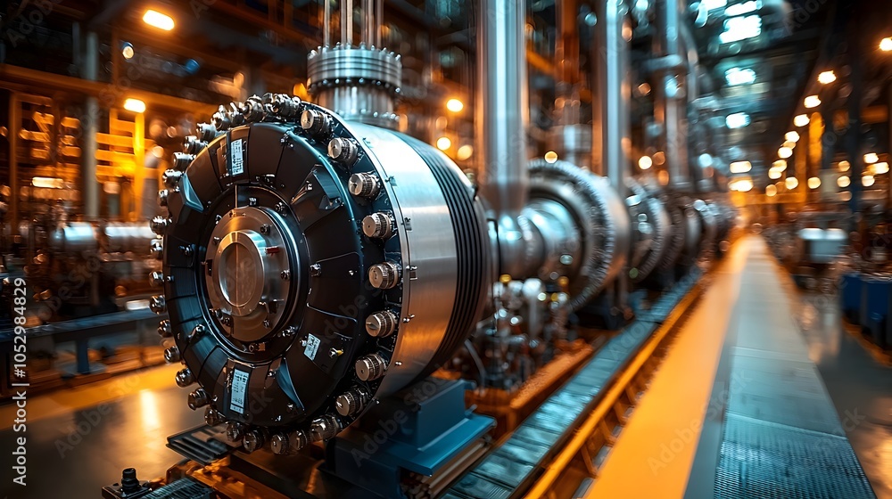 Interior view of a coal fired power plant highlighting the industrial ...