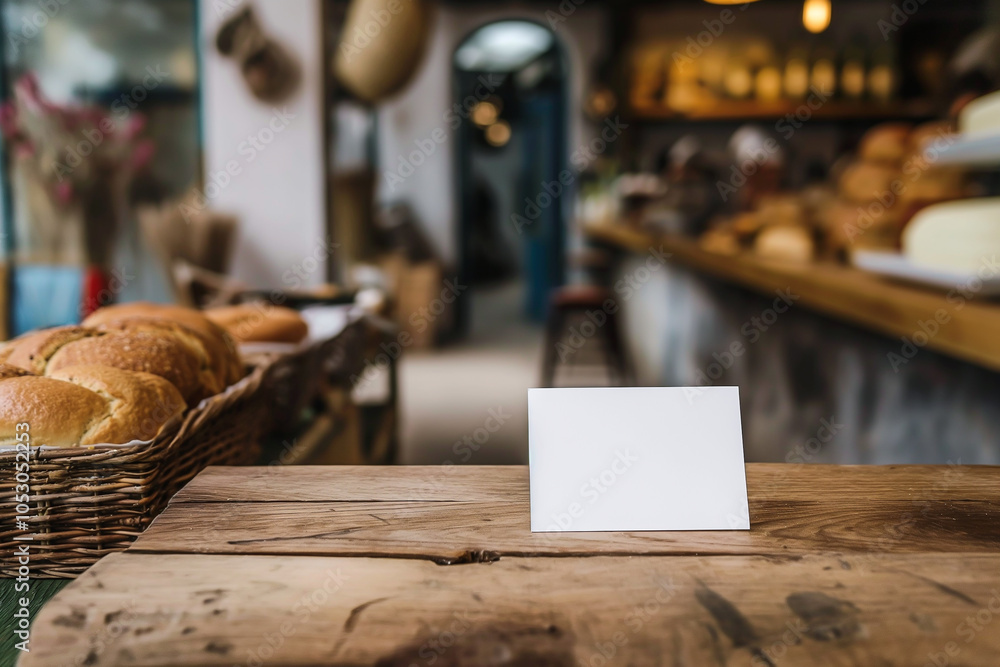Bakery concept blank card mock up for branding greeting bakery shop ...