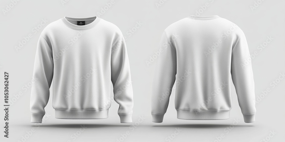 3D sweatshirt model showcasing detailed front and back designs, vibrant ...