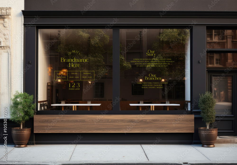 Restaurant Window Display Mockup With Generative AI Stock Template ...