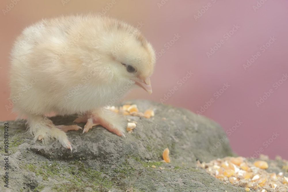 The cute and adorable appearance of a brahma chick that has just been ...