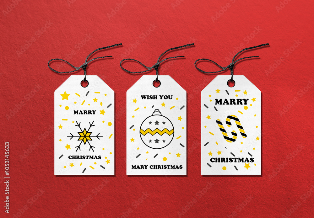 Printable Christmas Gift Labels Stock Template | Adobe Stock