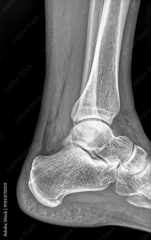 Photo & Art Print Detailed x-ray of human foot and ankle bone structure ...