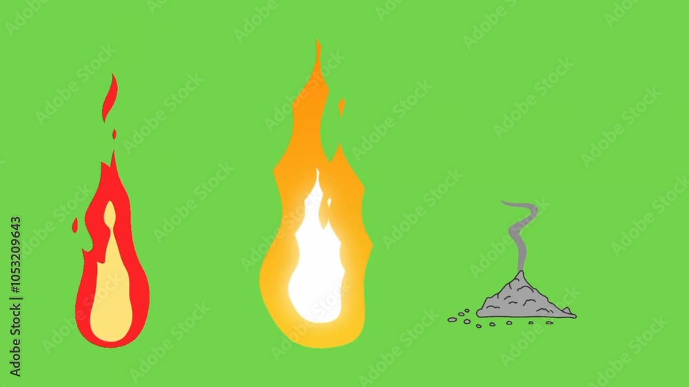 Fire Emoji Animated on a green screen Background. 4K Loop Animation ...