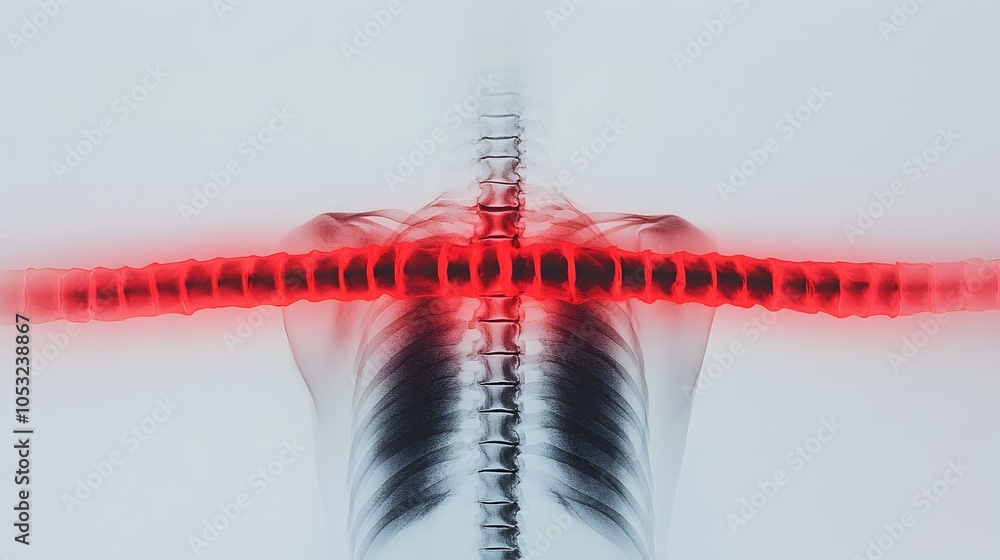Detailed X Ray image showcasing the skeletal structure of a spine ...