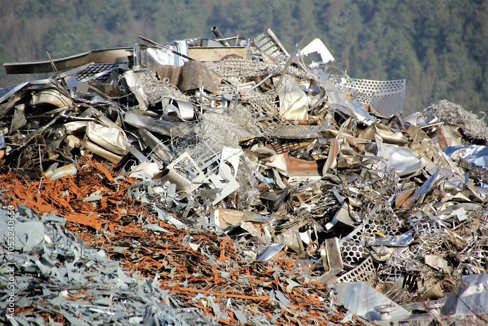 Metal scrap is collected for reuse / Waste products are recycled during ...