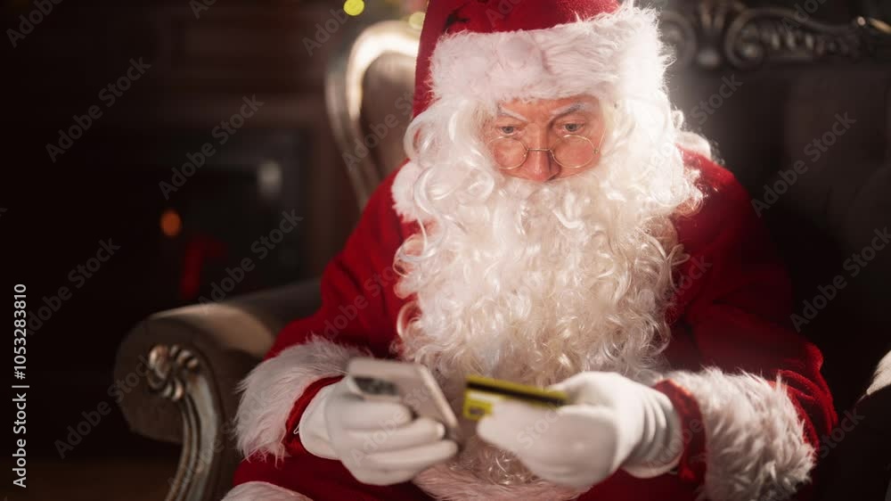 Cyber security, internet scams and modern technology, Santa pay by card ...