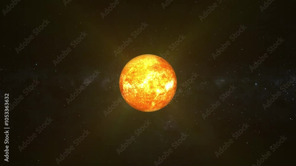 Sun Planet Rotating Loop Screen view animation from space hot planets ...