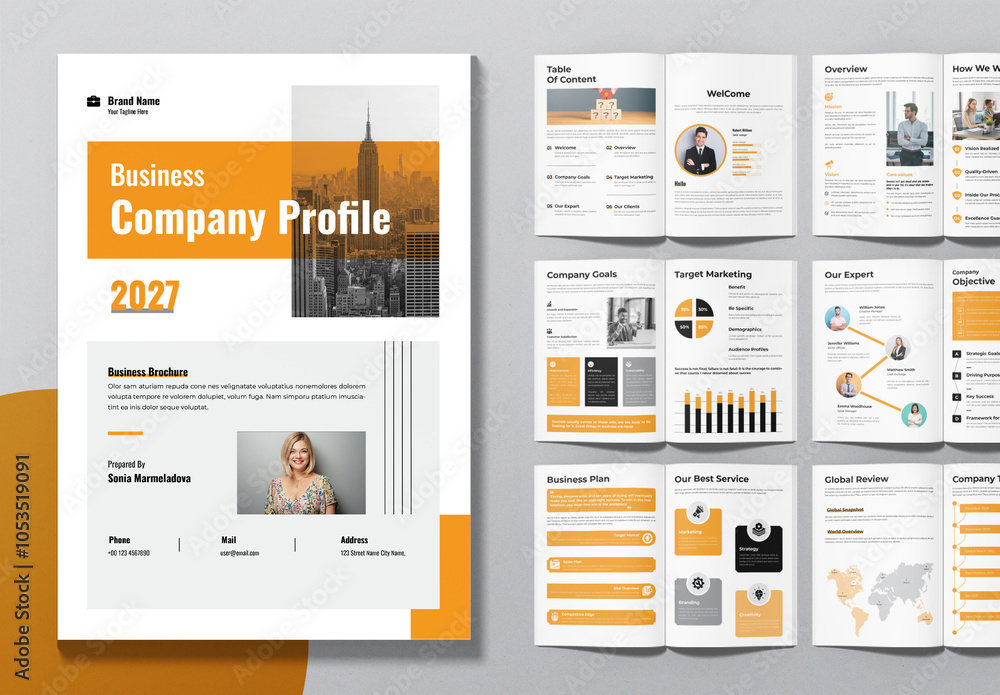 Company Profile Template Layout Stock Template | Adobe Stock