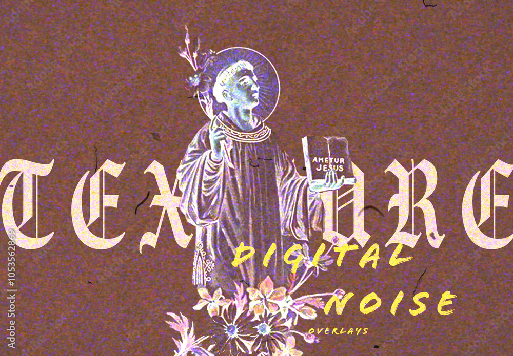 10 Digital Noise Texture Glich Grain Overlays Stock Template | Adobe Stock