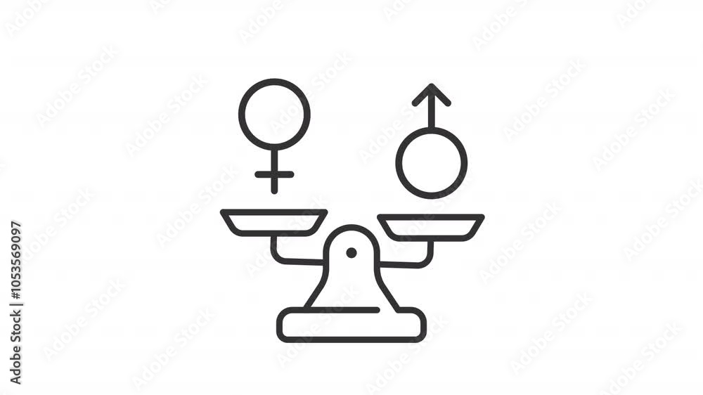 Hormonal balance line animation. Animated male and female gender ...