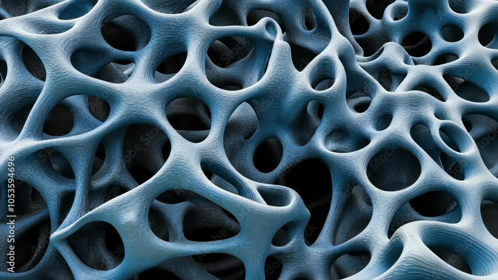 This is a close-up of spongy bone, a type of bone tissue that is found ...