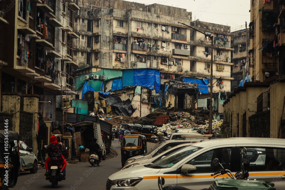Big slums in the Mumbai, India Stock Photo | Adobe Stock