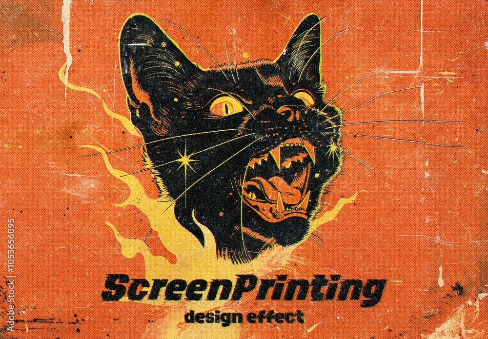 Screen Printing Design Effect Mockup Stock Template | Adobe Stock