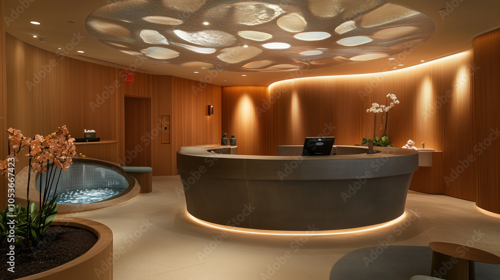 Serene Spa Reception: A minimalist and modern spa reception area ...