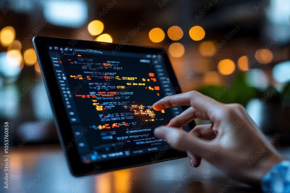 A hyper-detailed, futuristic interaction between AI and human emotions ...