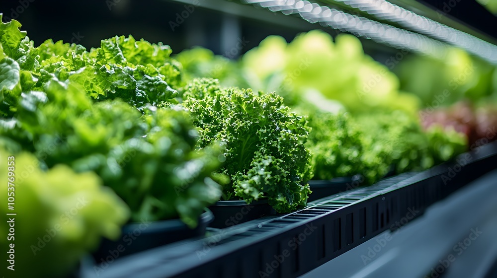 Hydroponic Vertical Garden System with Lush Leafy Vegetables in ...
