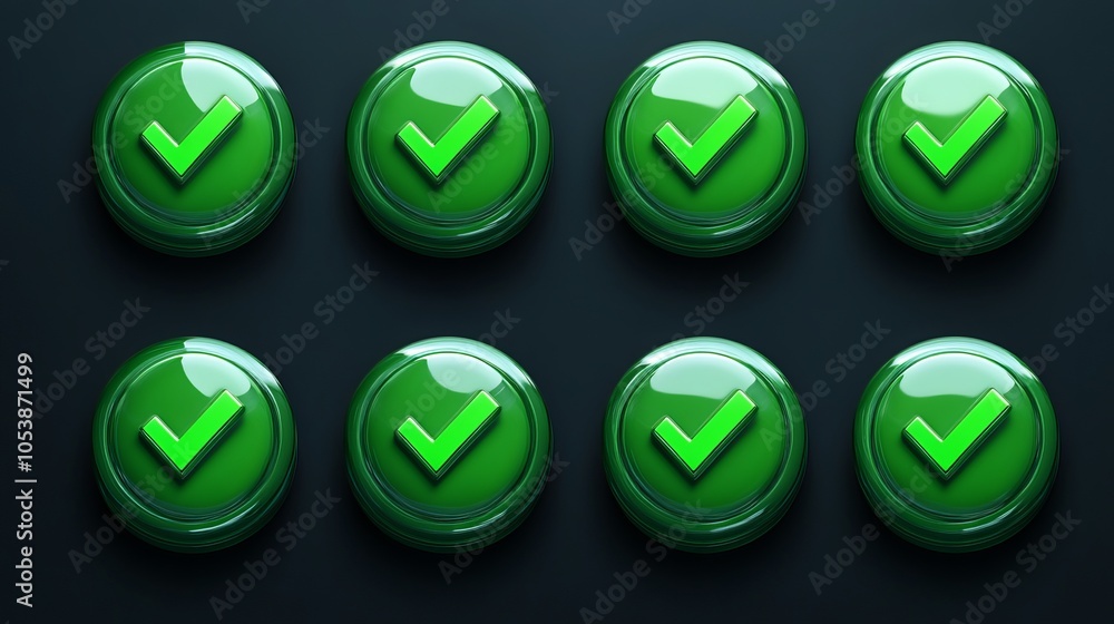 Green check mark vector icons. Verify check mark icon set. These icons ...