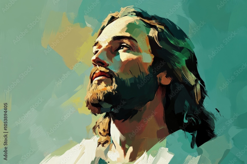 Ilustração do Stock: Jesus Christ Portrait. A Retro Illustration in ...