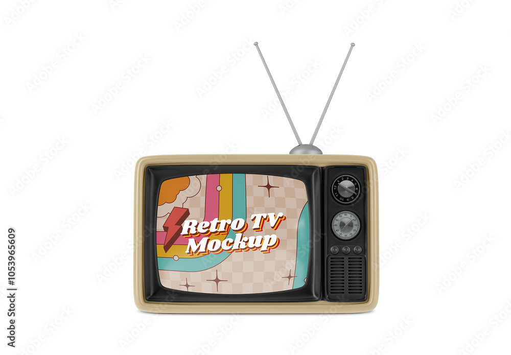 Retro TV Mockup Stock Template | Adobe Stock