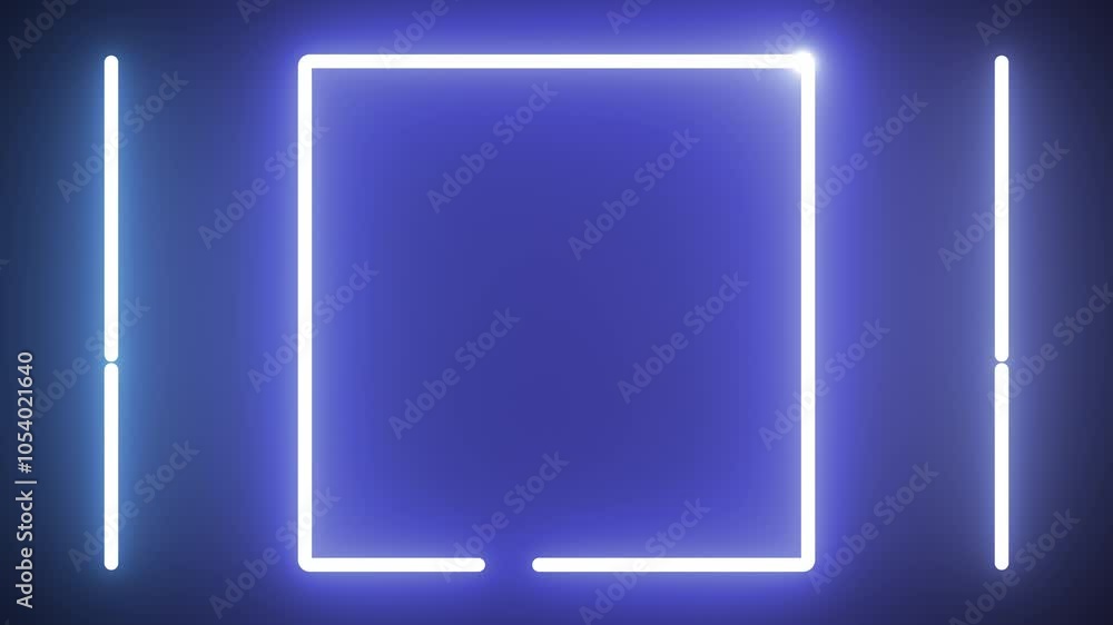 Futuristic pattern with blight neon light animation. Glowing Led Light ...