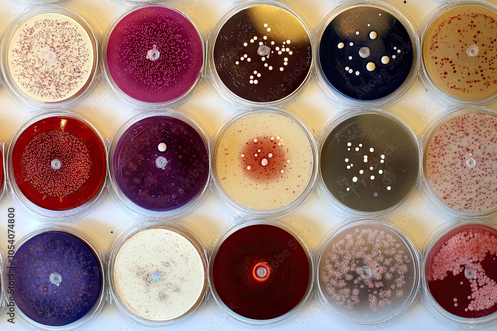 Investigación de Microorganismos Microbiólogos observando cultivos de ...
