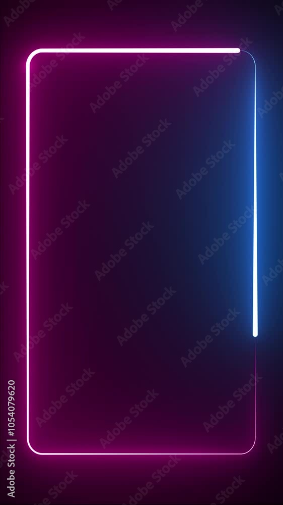 Futuristic pattern with blight neon light animation. Glowing Led Light ...