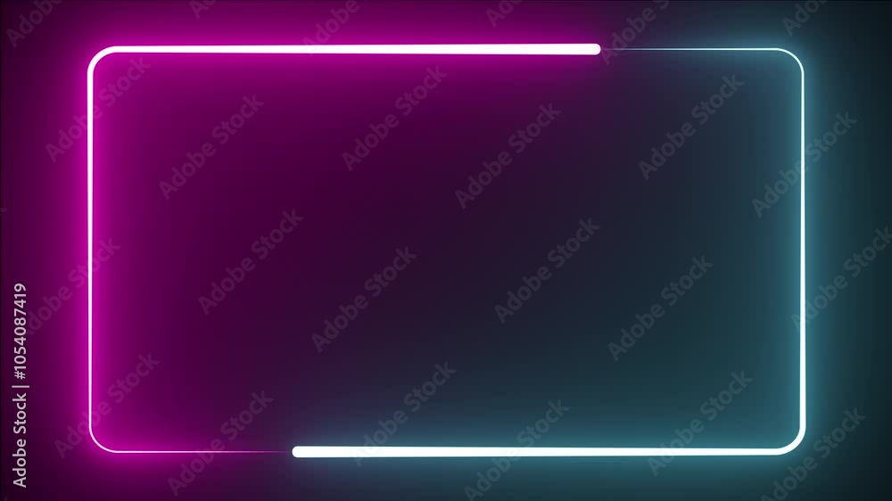 Futuristic pattern with blight neon light animation. Glowing Led Light ...