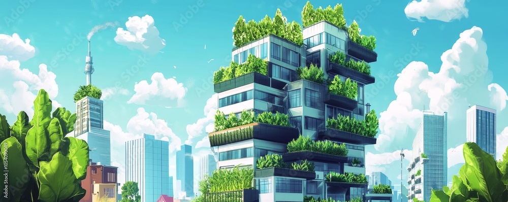 Vertical farming factory, multi-story structure, innovative agriculture ...