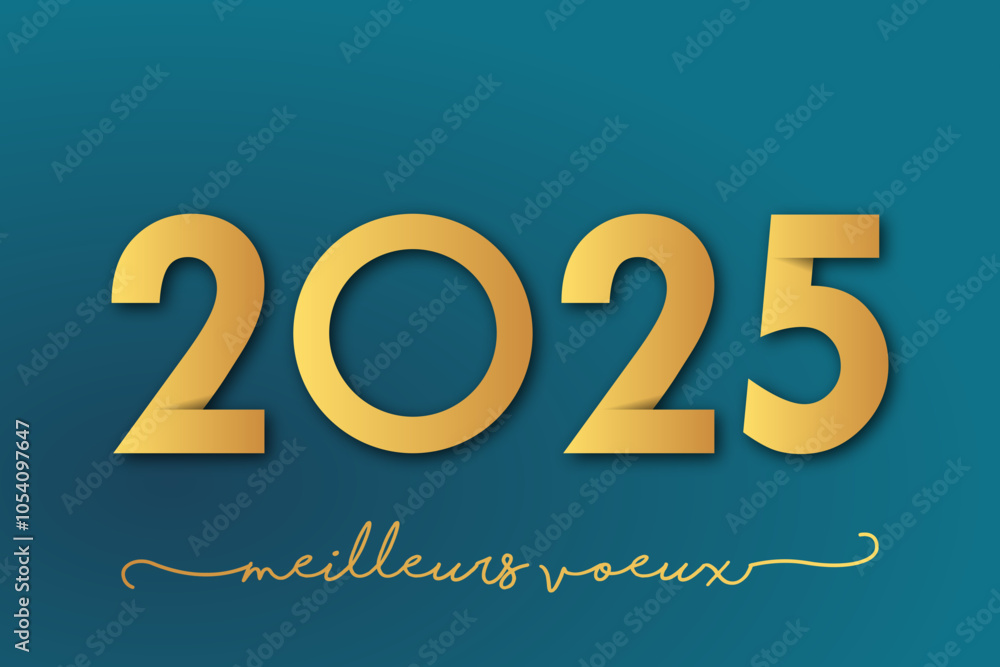 Bonne année - meilleurs vœux 2025 - vecteur pour affiche, bannière, salutation et célébration du ...