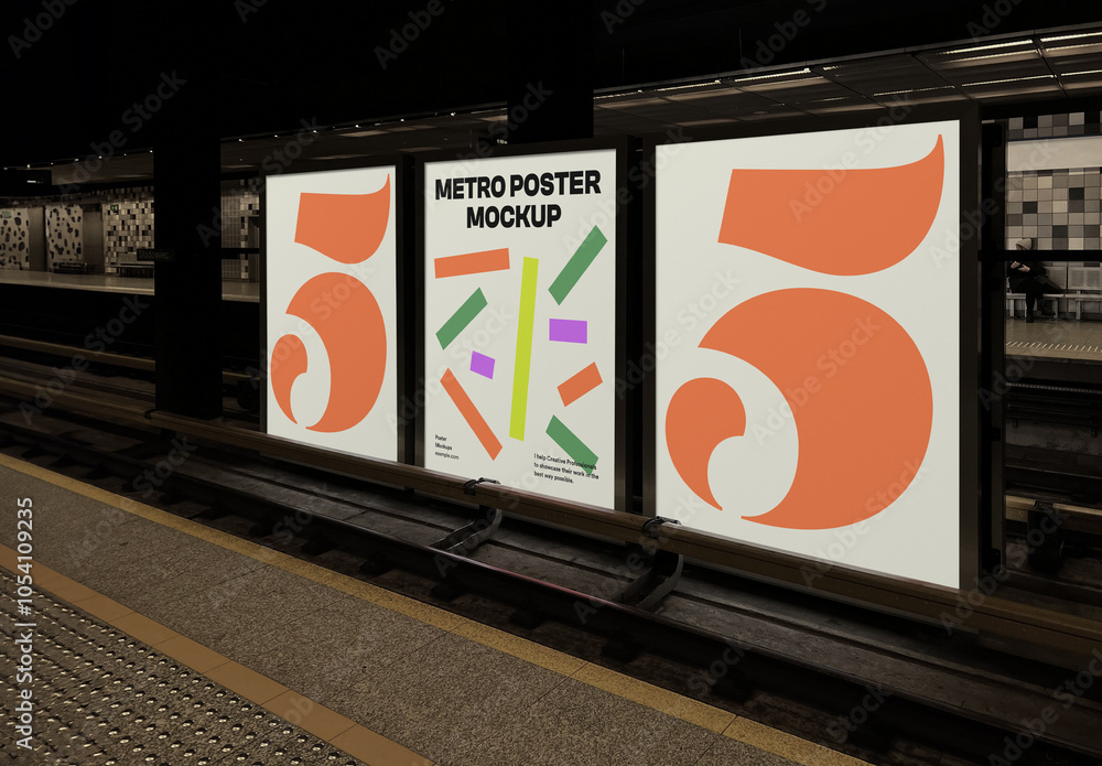 Metro Poster Mockup Stock Template | Adobe Stock