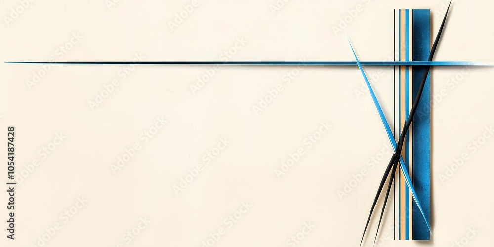 A bold blue line border encases a smooth, neutral-toned background ...