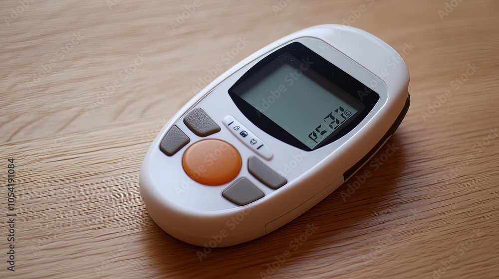 Modern glucose monitor showing stable levels glucose monitor showing ...