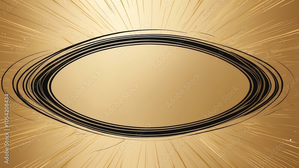comic or manga speed lines border frame on gold background Stock ...