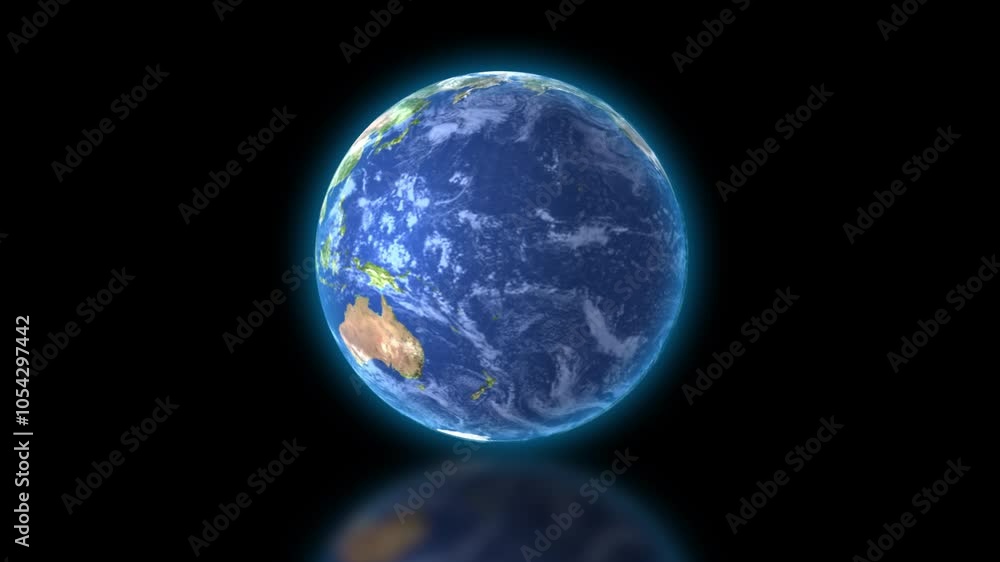 Earth rotates against the background. Animation of planet earth ...