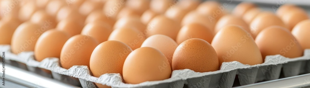 Automated packaging line processing eggs into recyclable cartons ...