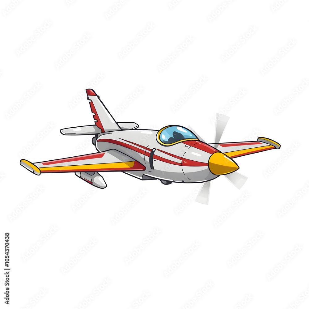 Cartoon jet fighter plane vector isolated on white background ...