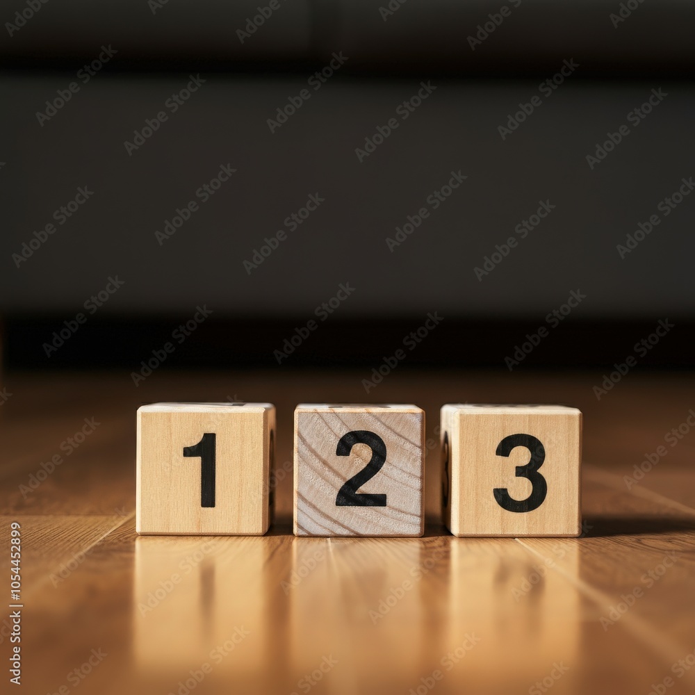 Wooden blocks with numbers "123" , symbolizing counting, basic math ...