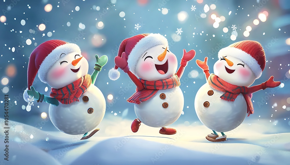 Lively animated characters celebrating the joy of the holiday season ...